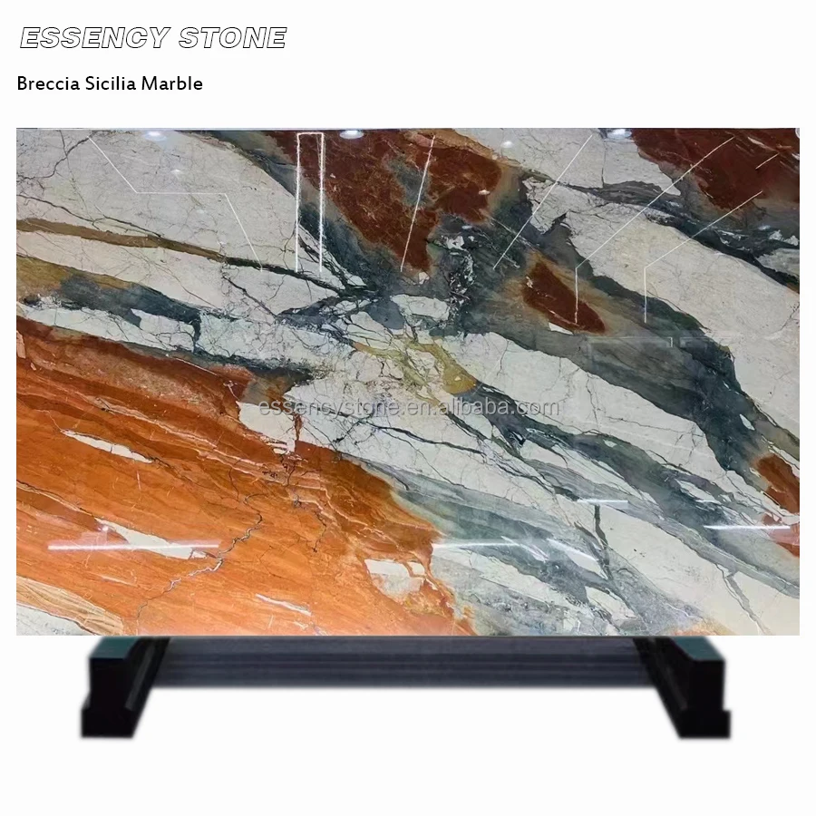 Luxurious Natural Breccia Fantastica Sicily Marble Slabs For Home Decor ...