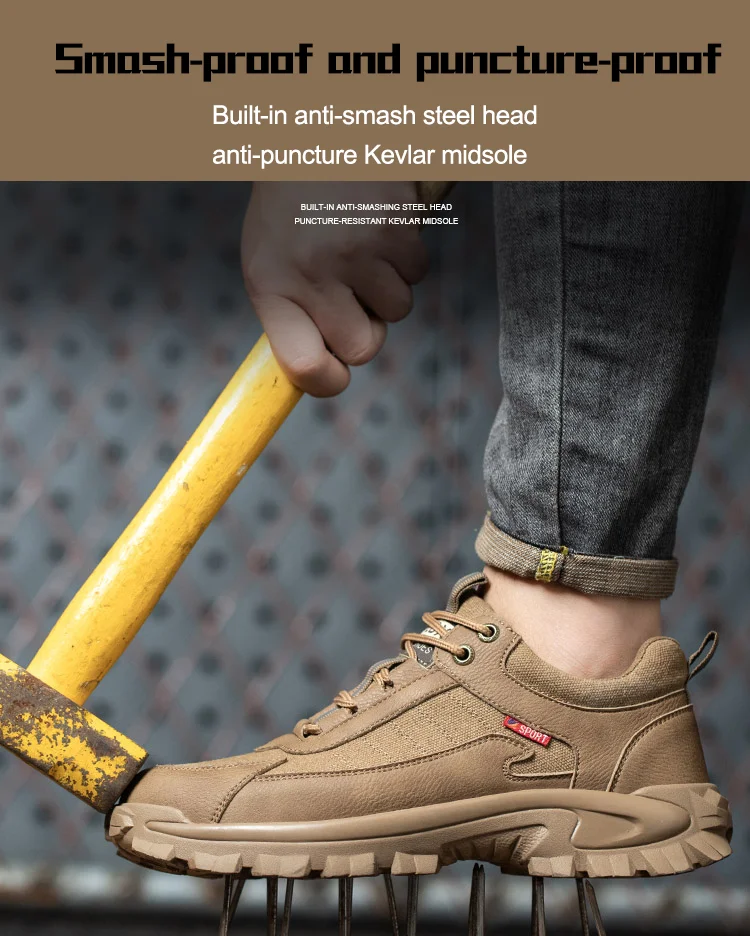 Steel Toe Puncture Proof Construction Lightweight Breathable Sneakers ...