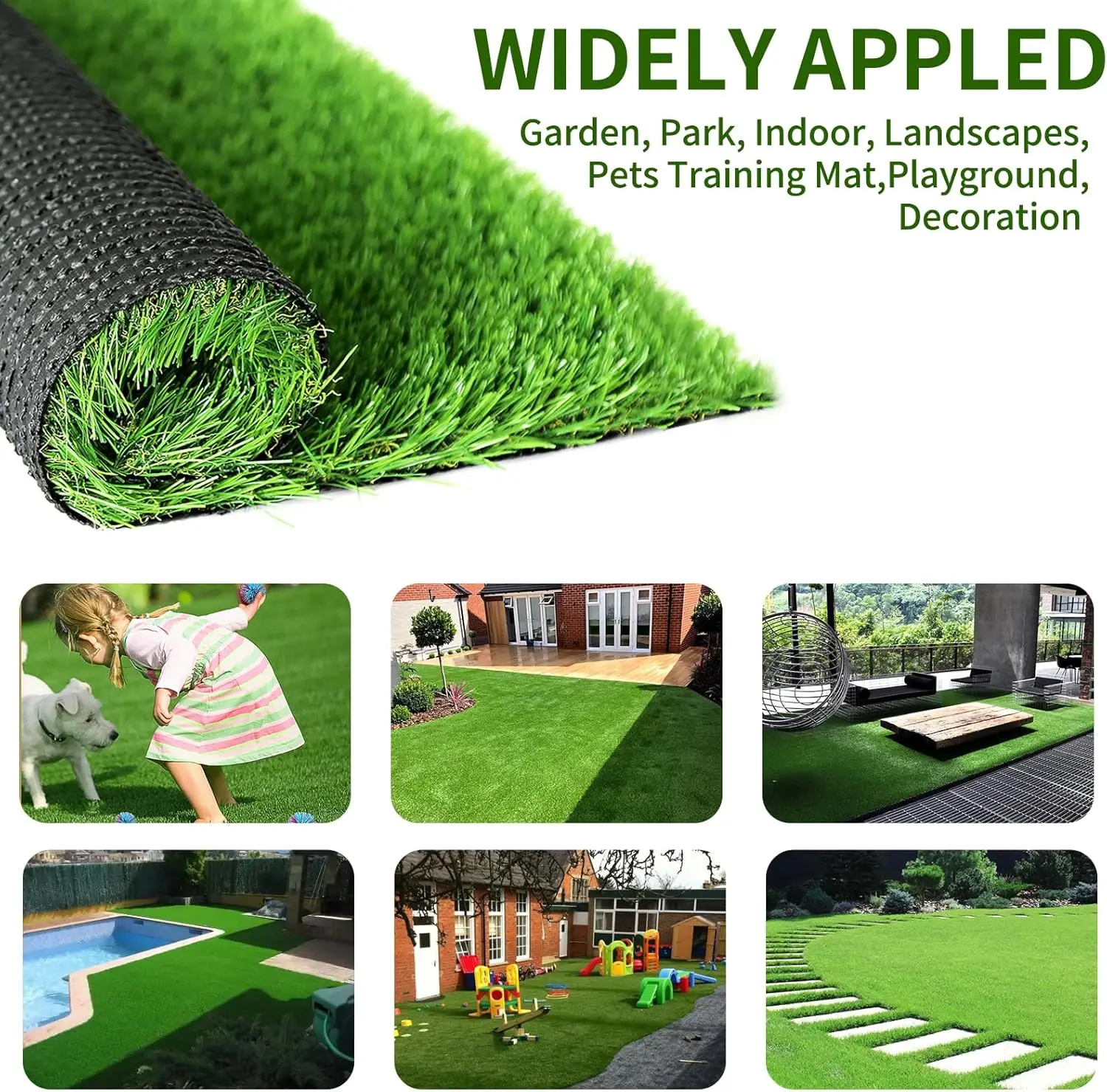 Realistic Artificial Grass Turf Indoor Outdoor Garden Lawn Landscape ...