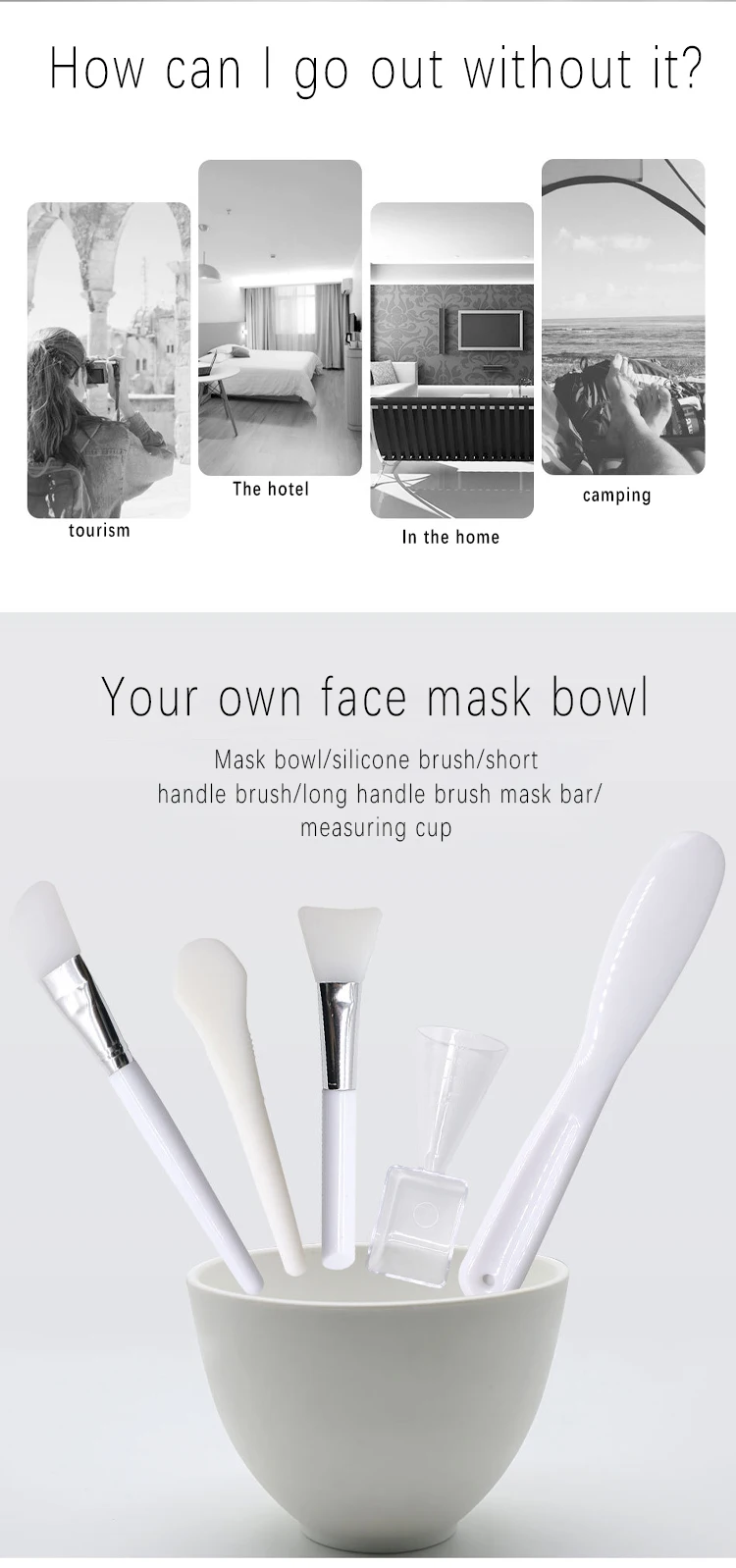 Beauty Spa Skincare Black Diy Cosmetic Clay Flexible Facial Mixing Bowl ...