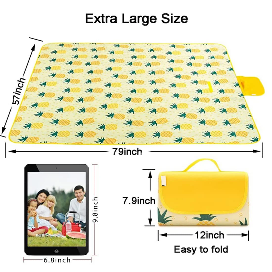 Extra Large Foldable Sand Proof Beach Mat - Waterproof & Durable