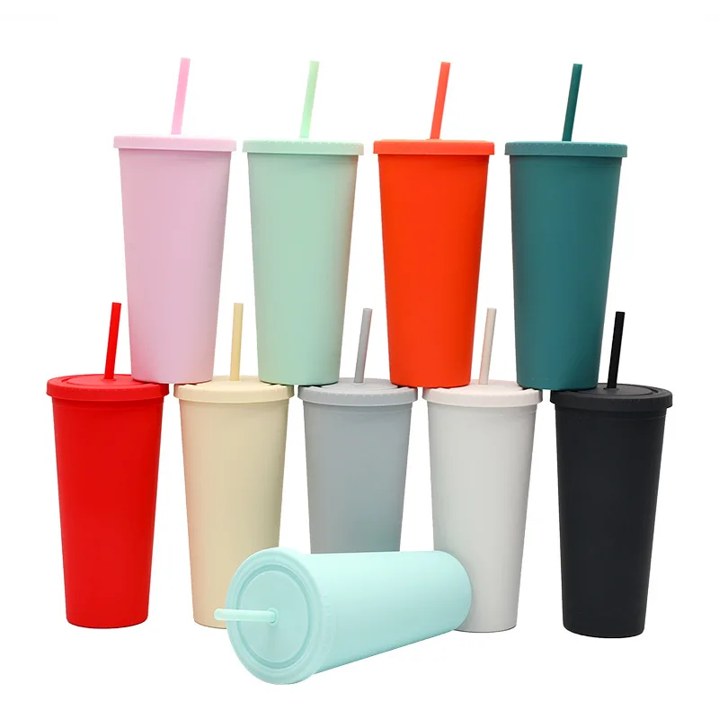 Rubber Paint Double Wall Pastel Acrylic Mug Reusable Insulated Custom ...