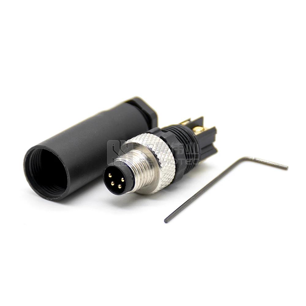 Conector Macho Recto M8 De 4 Pines,Conector De Carcasa De Plástico,Cable De Campo M8 De 4 Pines ...