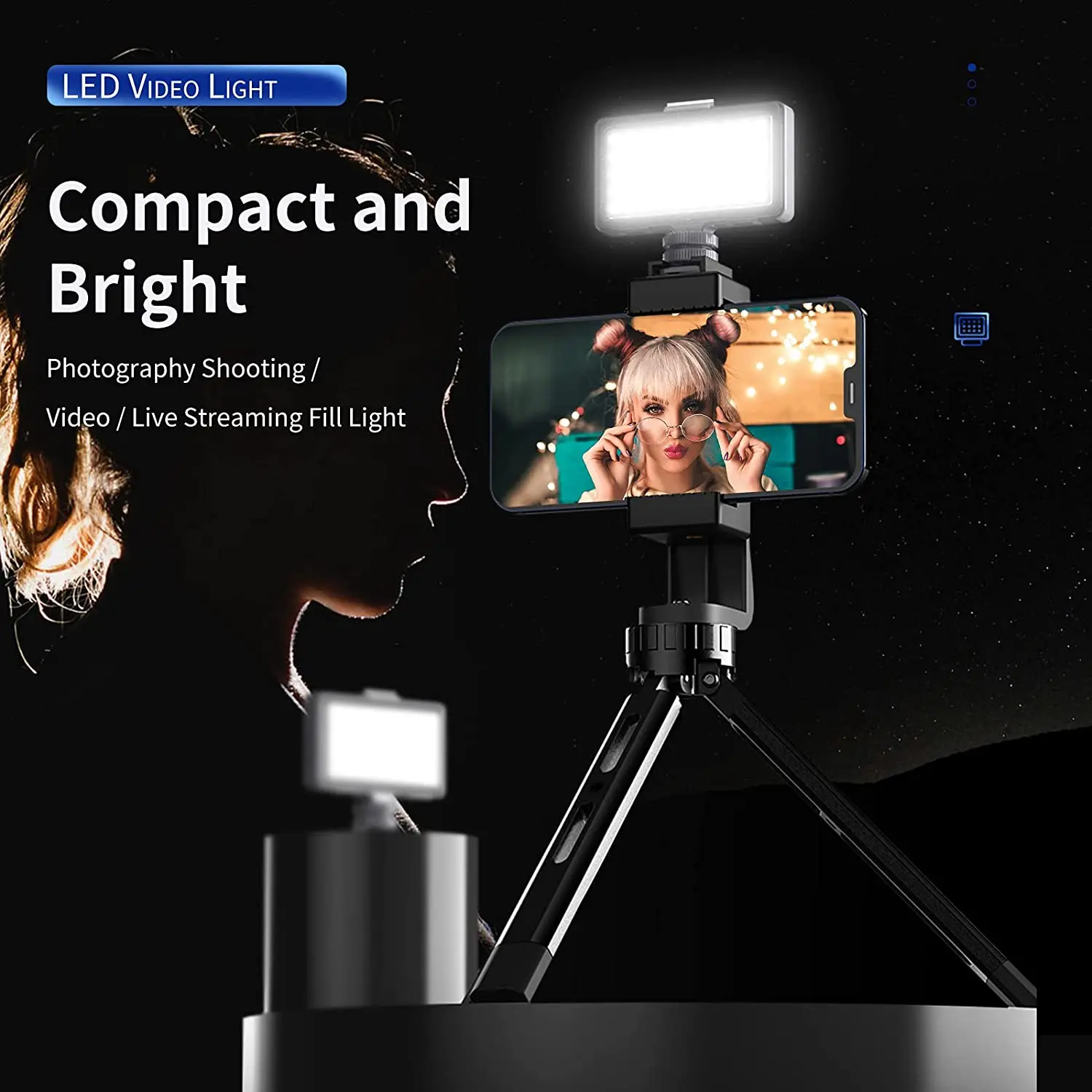 Rechargeable RGB Color Camera Fill Light Mini Pocket Clip Fill ...