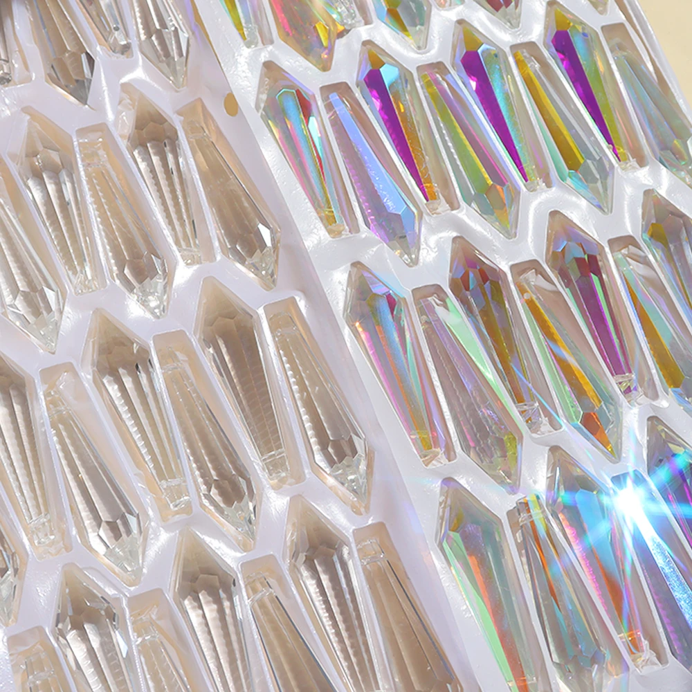 Ab Prism Crystal 38mm 55mm 63mm 76mm Crystal Chandelier Icicle Drop ...