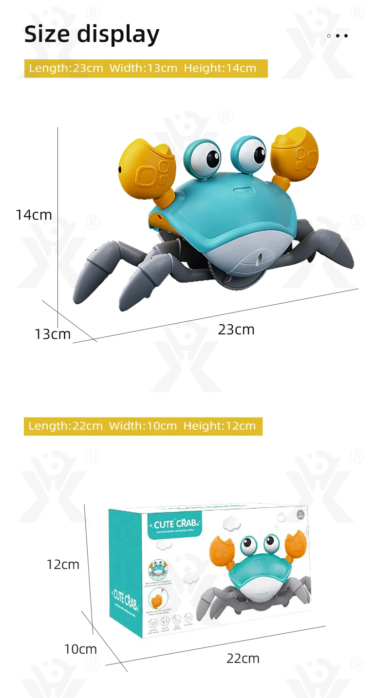 Chengji Bath Swimming Crab Clockwork Baby Toys Interactive Crab Crawling Plastic Escape Wind Up ...