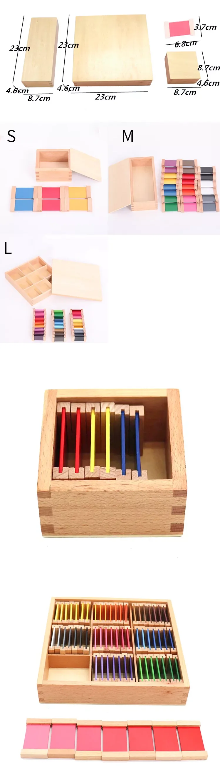 Wooden Children Early Educational Montessori Teaching Aids Color Board ...