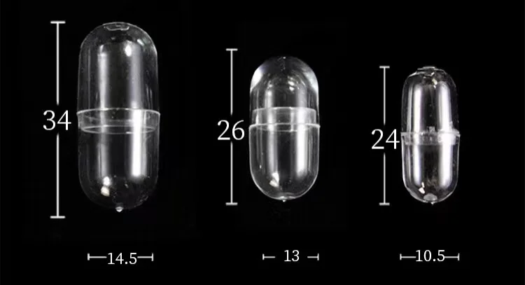 Stock Transparent Capsules - Empty PS Shell Containers