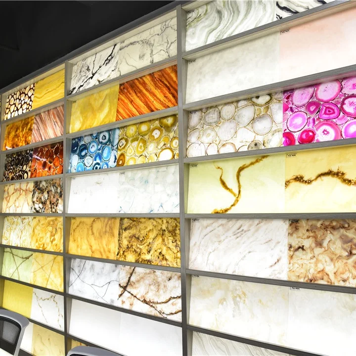 Wall Decor Translucent Resin Panels Faux Alabaster Marble Stone Slab ...