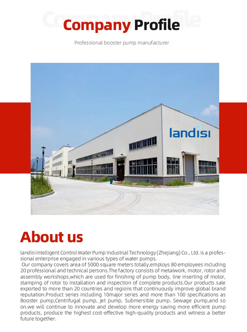 LANDISI Horizontal Stainless Steel Multistage Centrifugal Booster Pump ...