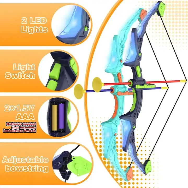 Alibaba.com: 2024 2 Pack Kids Bow and Arrow Set, Light Up Archery Toy with Standing Target for ...