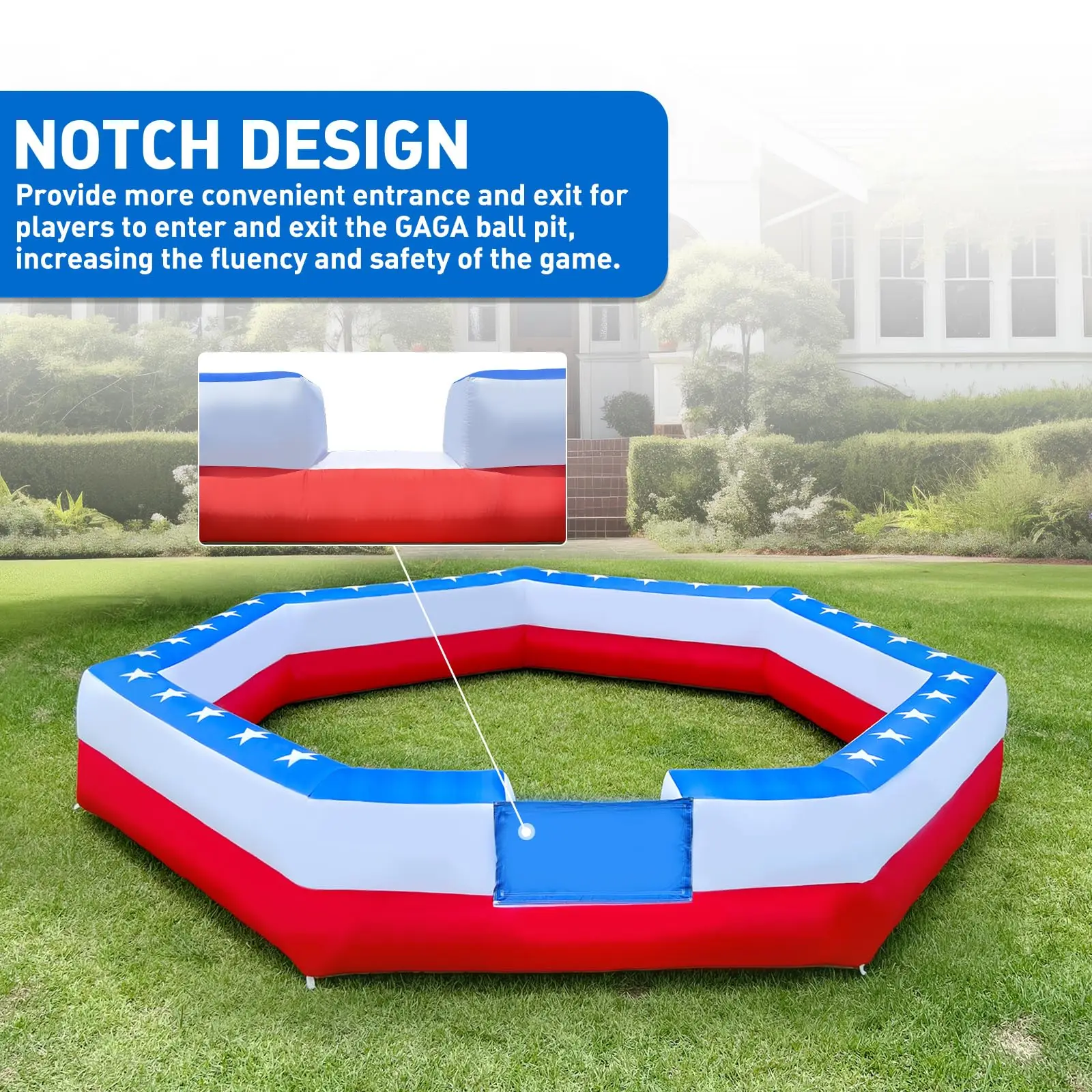 15FT Portable Interactive Inflatable Air Gaga Ball Pit for Sports Games ...