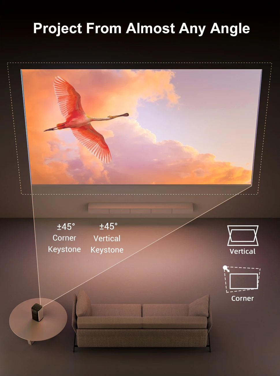 BYINTEK P70 3D 4K Smart Wifi Projector - Portable & Powerful