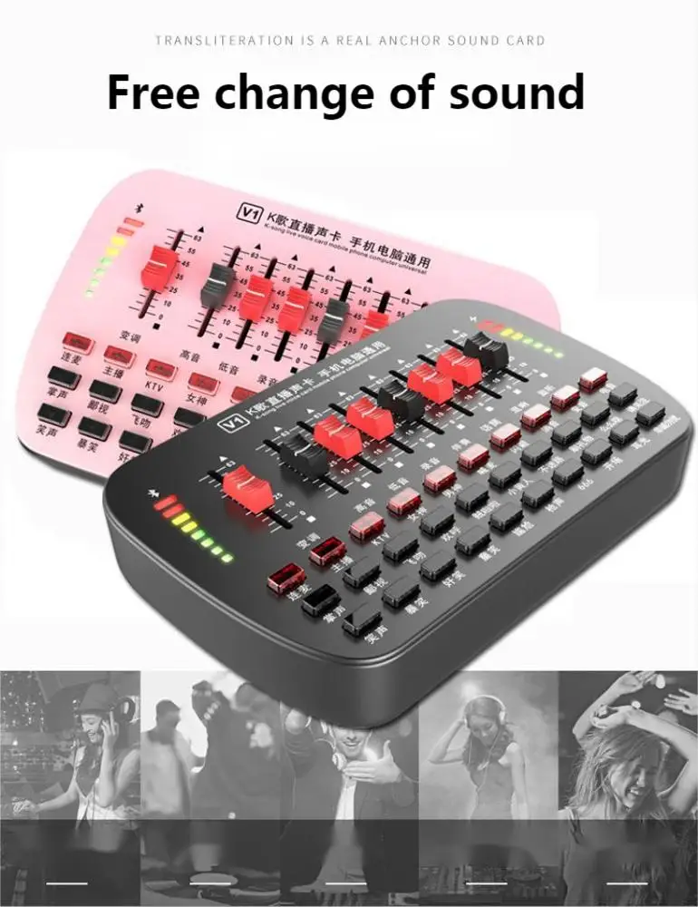 2023 V8 Sound Card Live Drive Free Rechargeable Sound Card Bt English ...