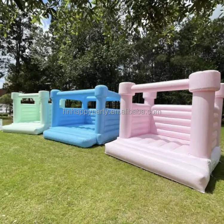Commercial Grade Party Jumpers White Pastel Bounce House Cheap ...