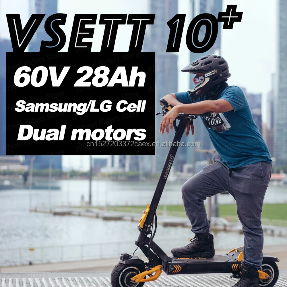 Vsett 10+ 10 Plus Electric Scooter 2800w 60v 28ah Sine Wave 1400w*2 ...