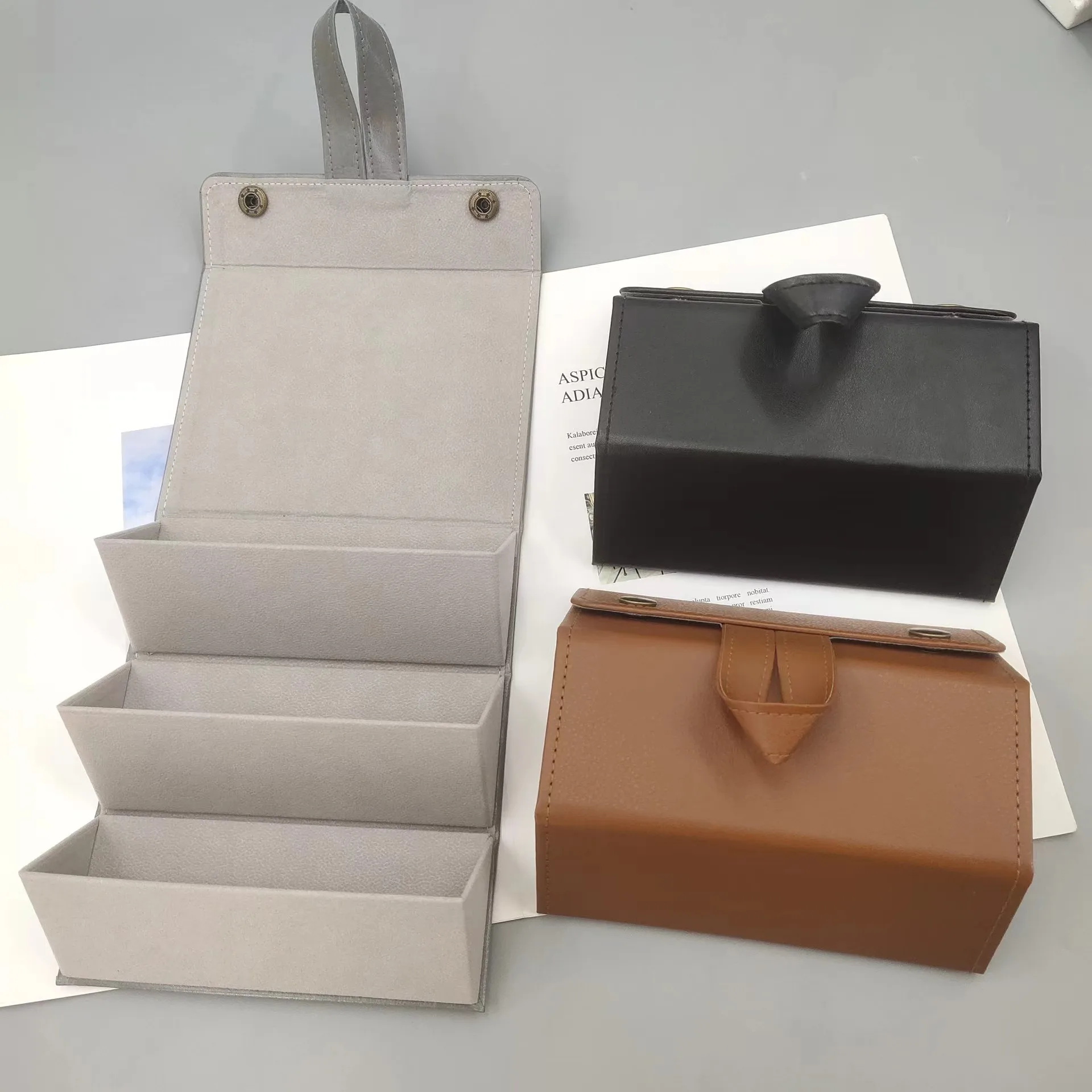 Triple Box New Multi-functional Portable Glasses Storage Box Multi-slot ...