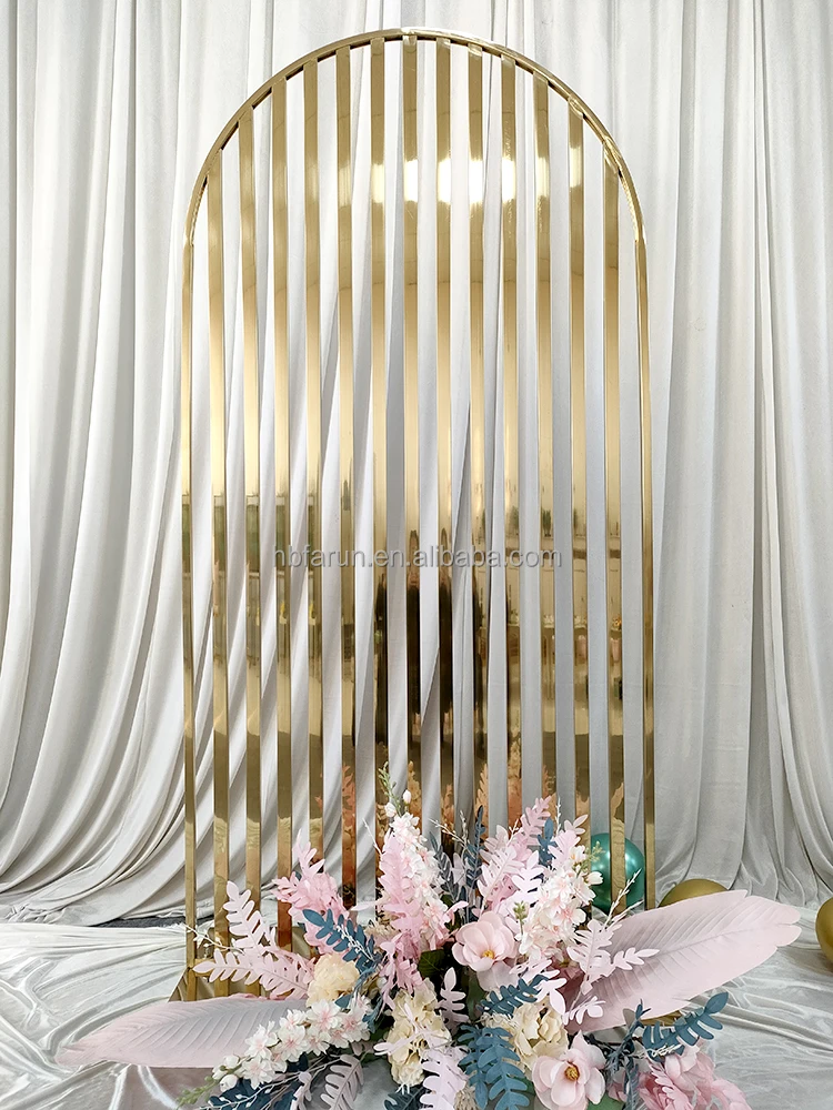Golden Mirror Exquisite Octagon Wedding Backdrop Wedding Arch Stand ...