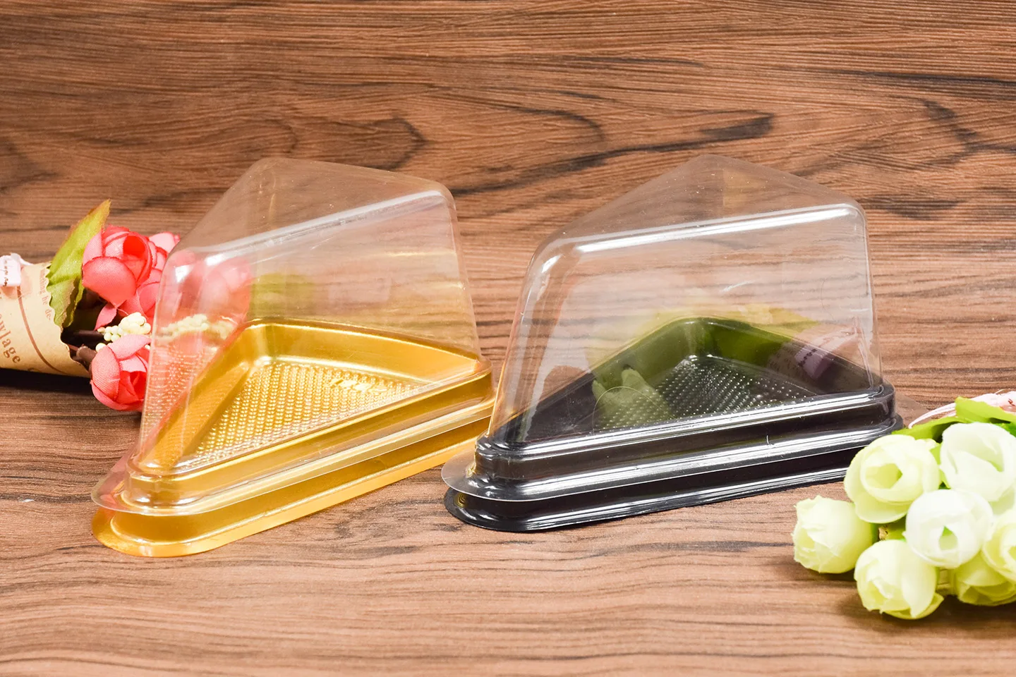 Clear PVC PET PS Triangle Shape Cake Box - Sweet Dessert