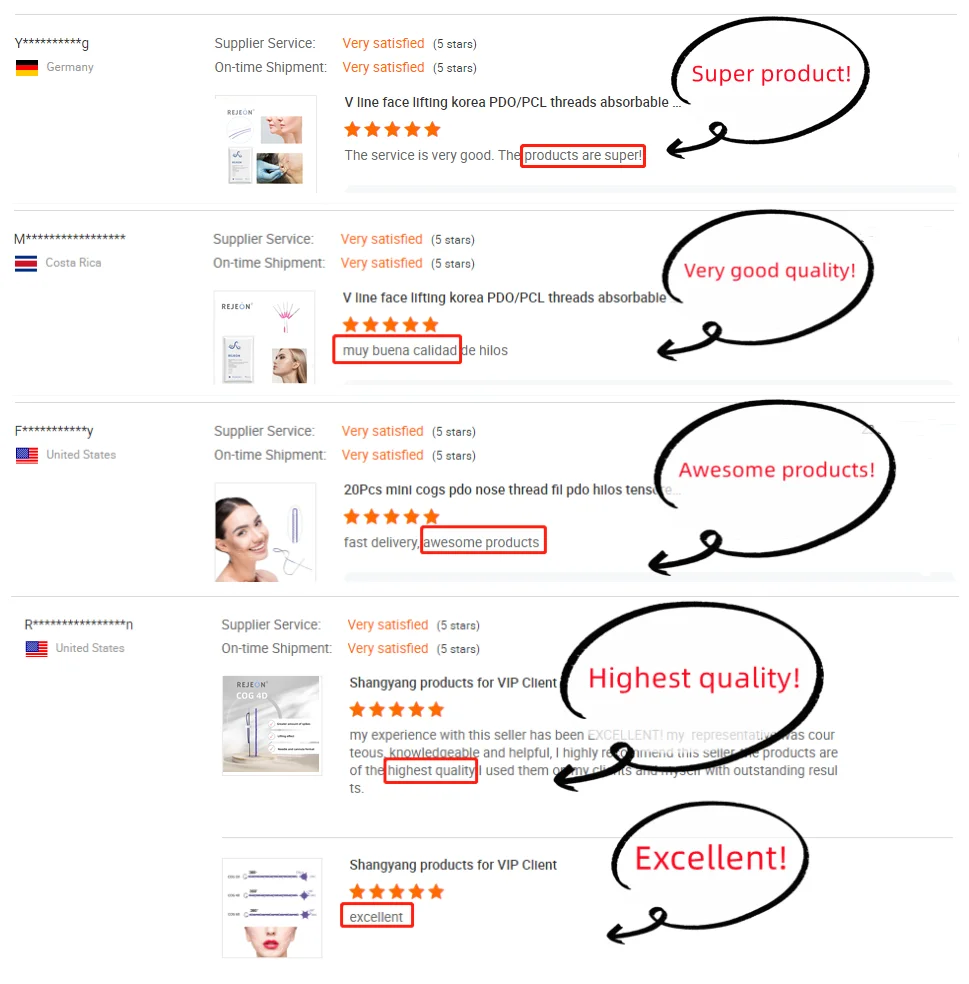 Rejeon Pdo Thread Lift Korea 3d 4d 6d Cog Pdo Thread Lift Face Pdo ...