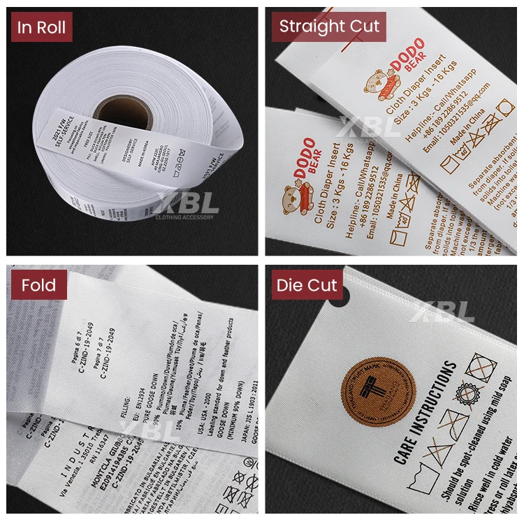 Custom Brand Logo Tags - Durable and Printed Care Labels