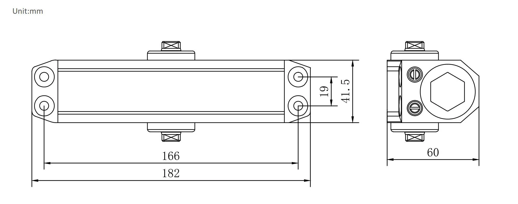 Dorrenhaus Ul 상장 화재 도어 클로저 25-85kg 알루미늄 및 목재 도어 용 D503 유압 자동 도어 클로저 ...