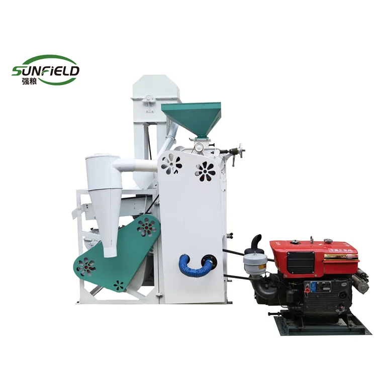 Sunfield diesel Engine Rice Milling Machine Complete Set Combined 4 in ...