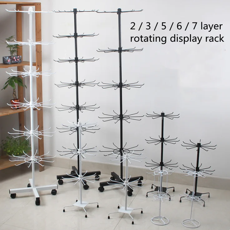 360 Degree Rotating Display Rack - 7-Layer Iron Shelf for Jewelry ...