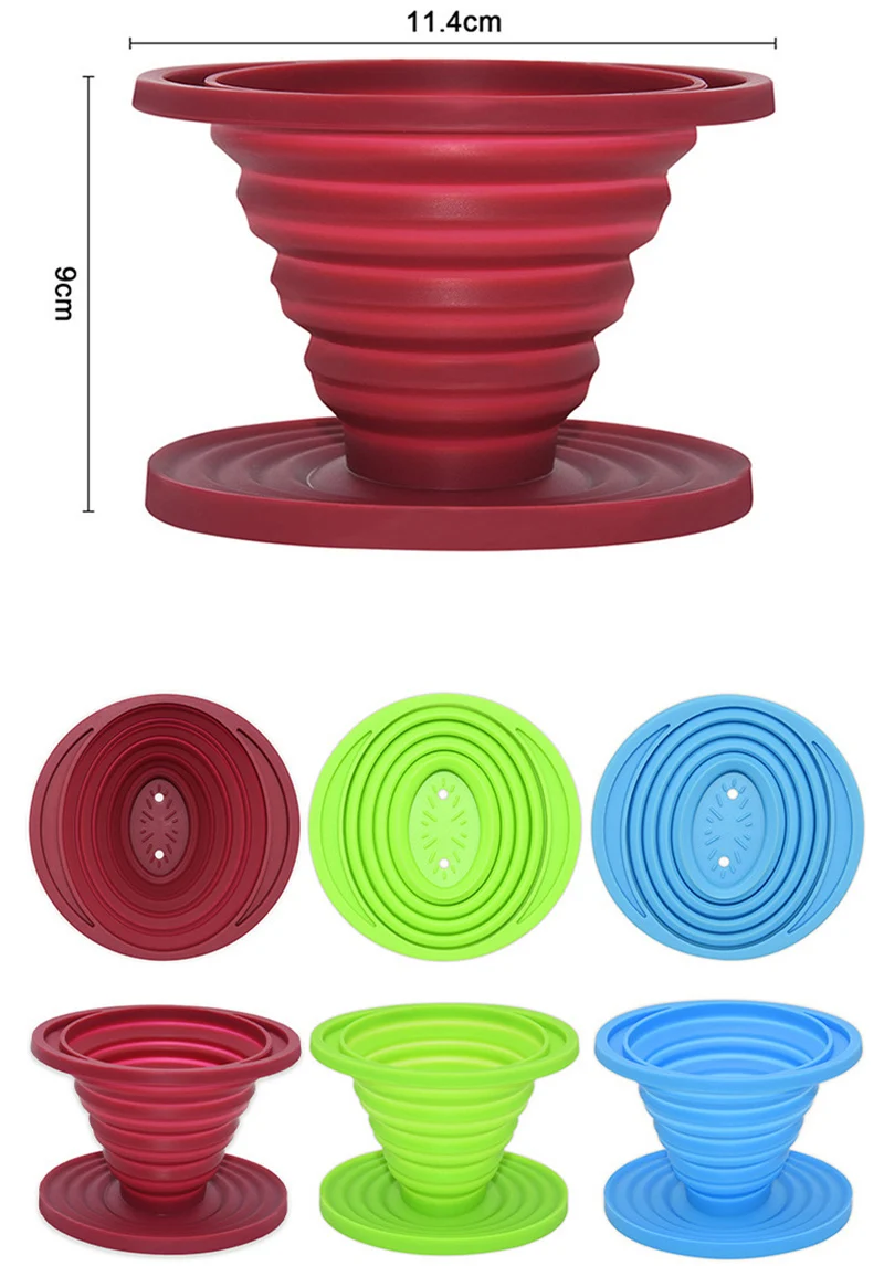 Customizable Collapsible Portable Pour Over Cone Coffee Filter Bpa Free ...