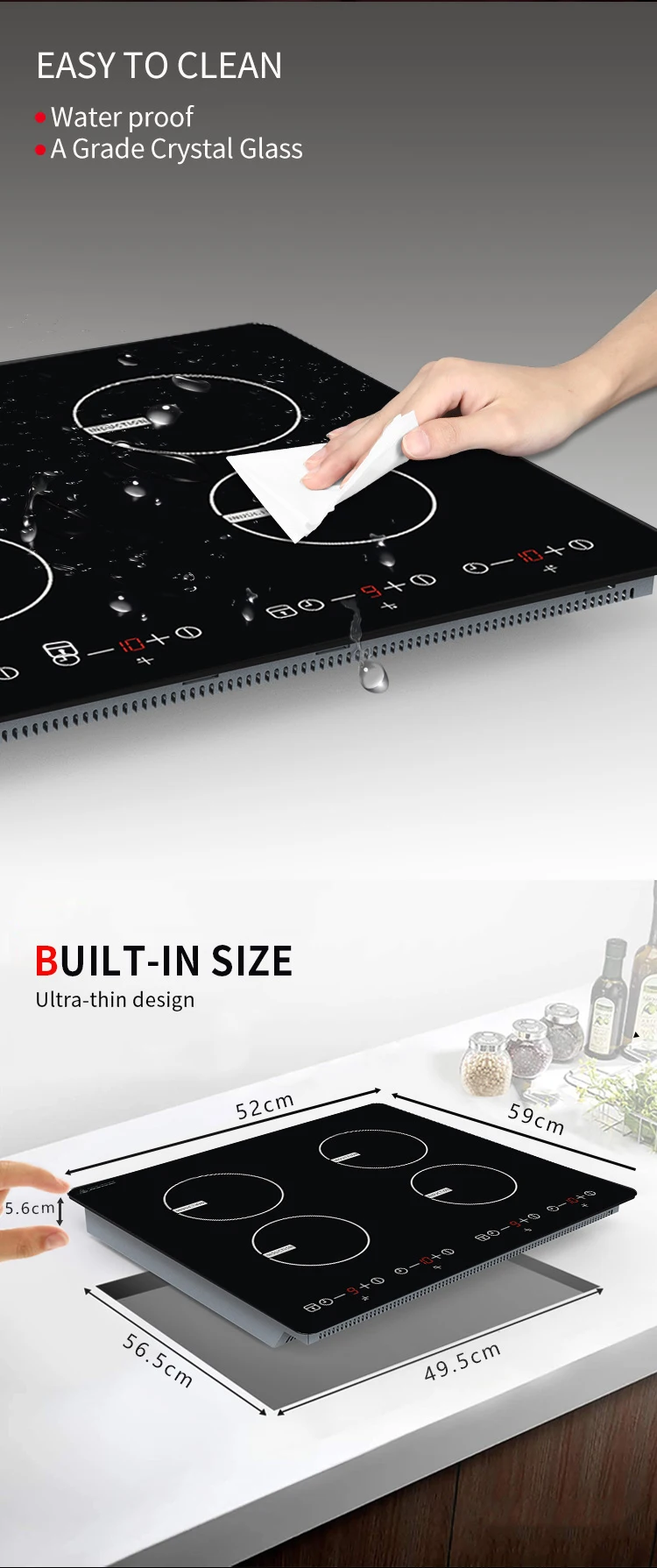 4 Burner Induction Hob - 6800W Cooktop - Efficient Cooking