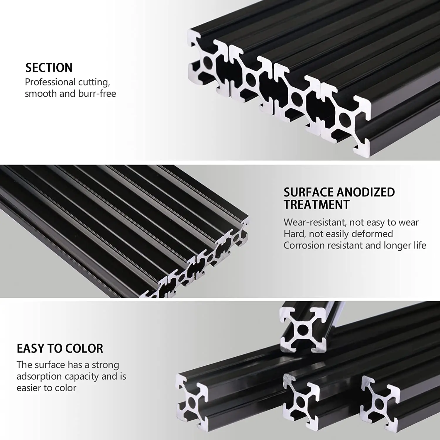 2080 V Slot Aluminum Profile Extrusion Linear Rail for CNC 3D Printer ...