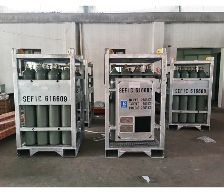 High Quality Gas Cylinder Steel Rack 4x4 Units 50L Gas Cylinder Bundle ...