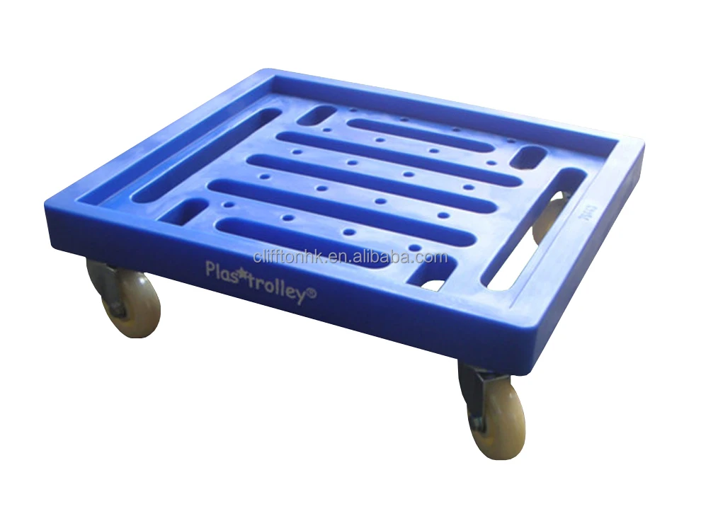 200KG Heavy Duty HDPE Plastic Trolley Cart Platform Moving Dollies ...