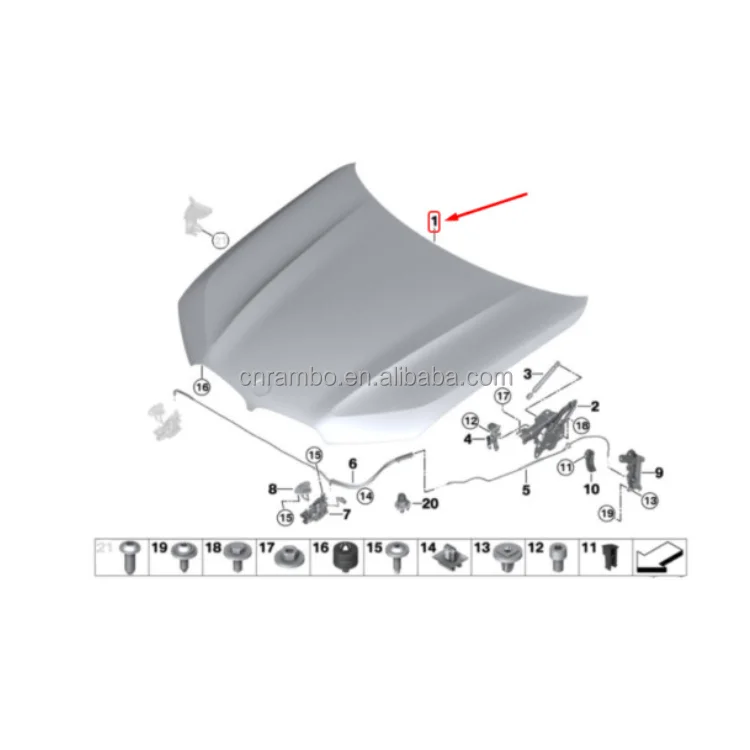 OEM 41007492375 Alumhood Engine Hood for BMW X5 G05 2019-2022