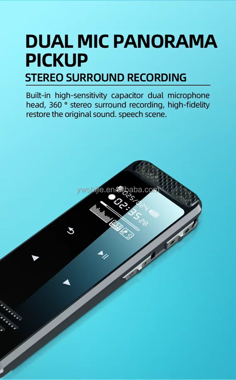 Metal Body Voice Recorder - 60M Distance, Password Encryption