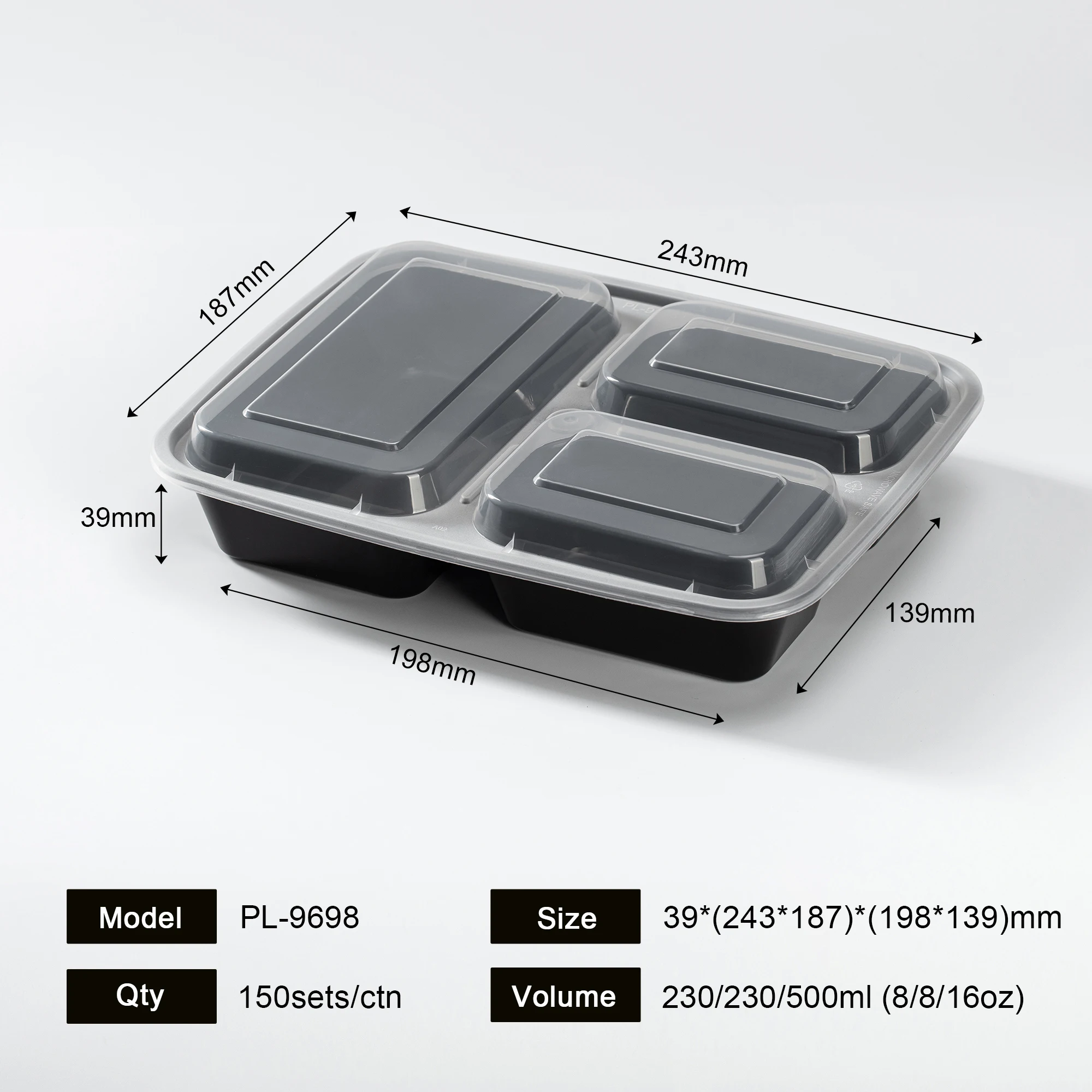 Supplier's 3 Compartment Disposable Food Container Multifunctional ...
