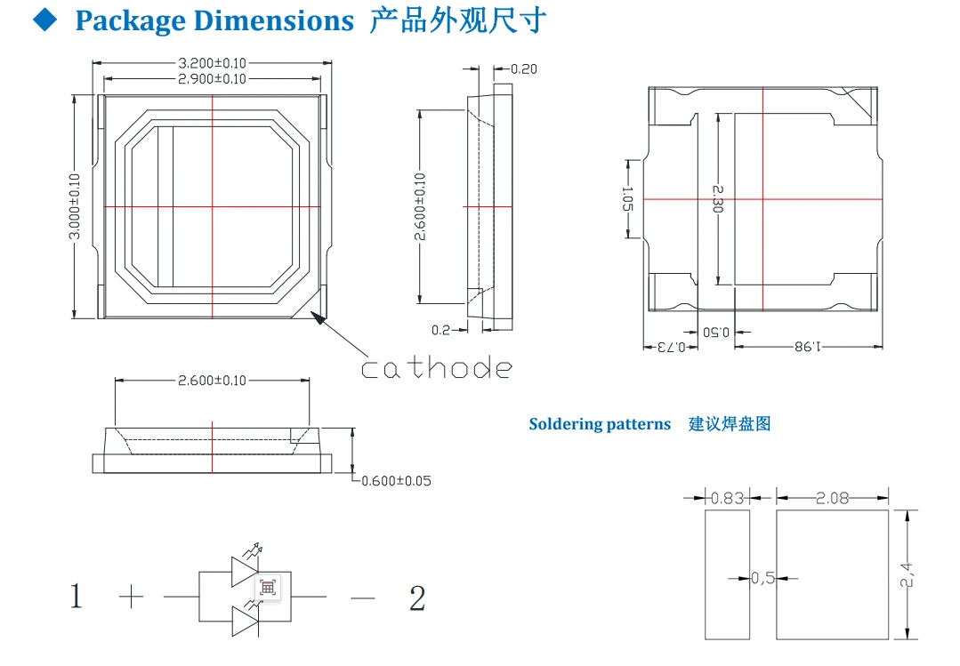Emc Pct Cri80 High Flux 3030 3535 Smd Led 3w Power Led 2700-7000k Smd ...