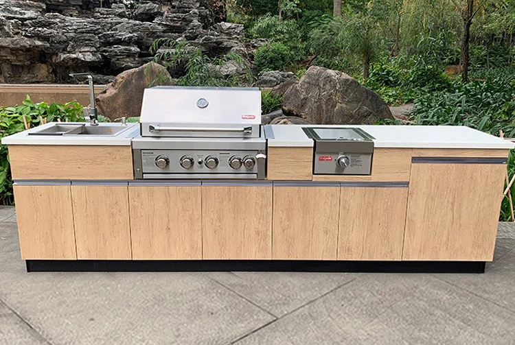 Custom Luxury Outdoor Garden Kitchen Cabinets with Sink