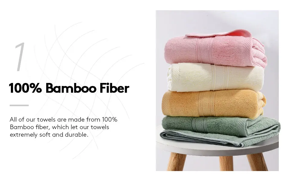 Eco-friendly Soft Bamboo Cotton Bath Towels Set - Custom Logo Oem