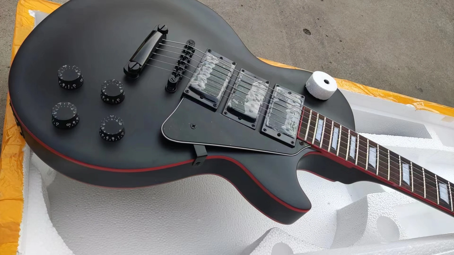 Black Matte Binding Red Electric Guitar High Fire Guitar - Buy Les Paul ...