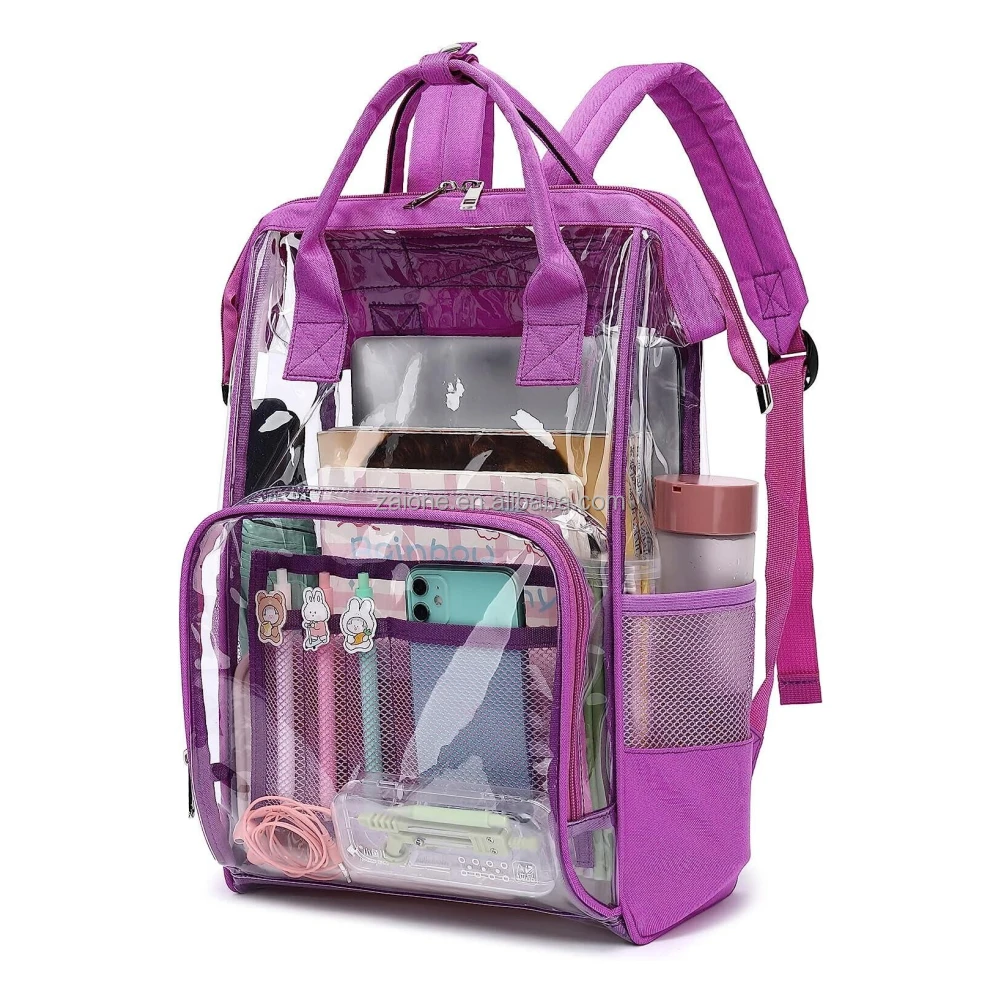 Heavy Duty Clear Backpack School Bag Bookbag Transparent Pvc Plastic ...