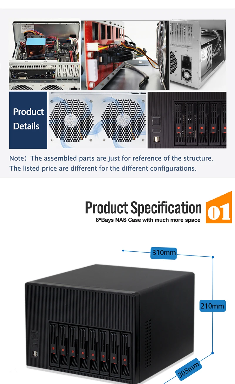 New 8 HDD Hot Swap NAS Chassis for M-ATX Motherboards - Ideal for Cloud ...