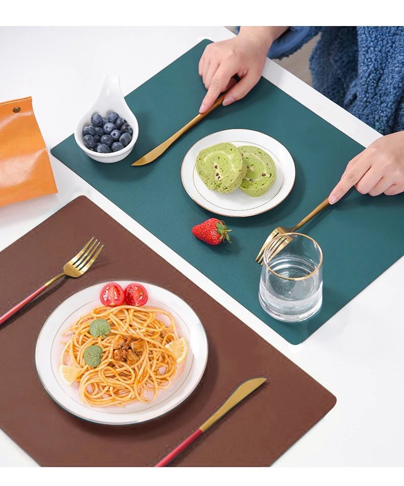 Wholesale Custom High Quality Home Rectangle Leather Placemats Hotel ...