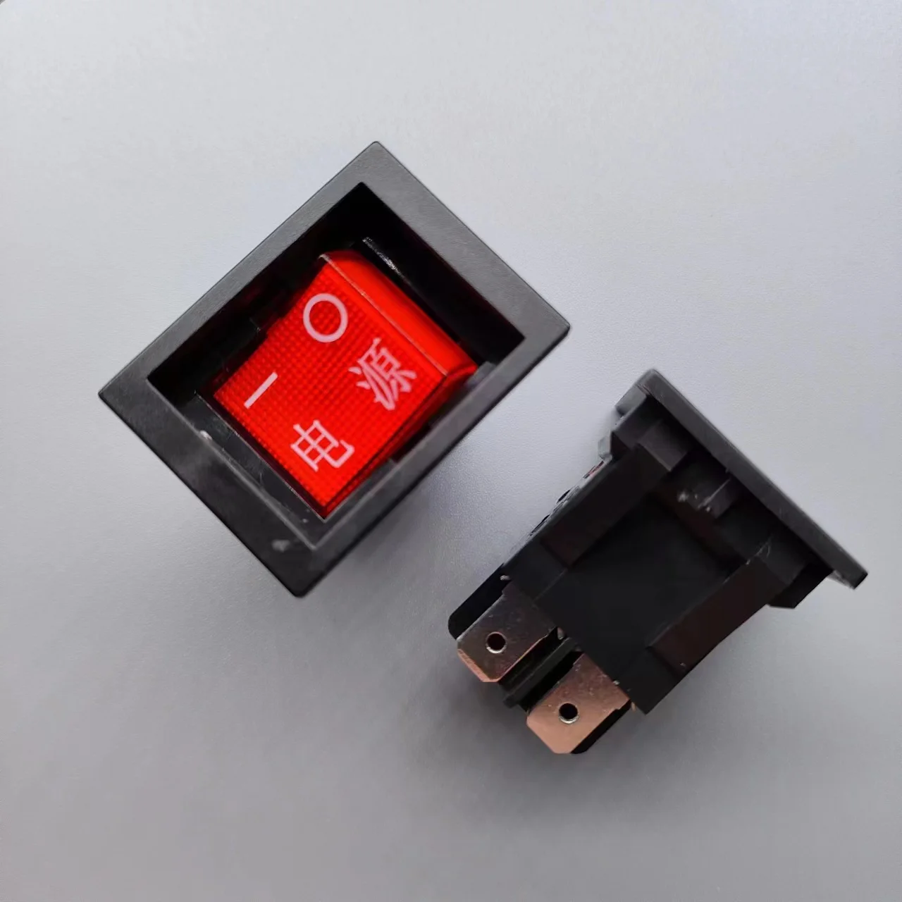 2 Position Red Light Rocker Switch 16a/250v Kcd4 4 Pin On/off Toggle ...