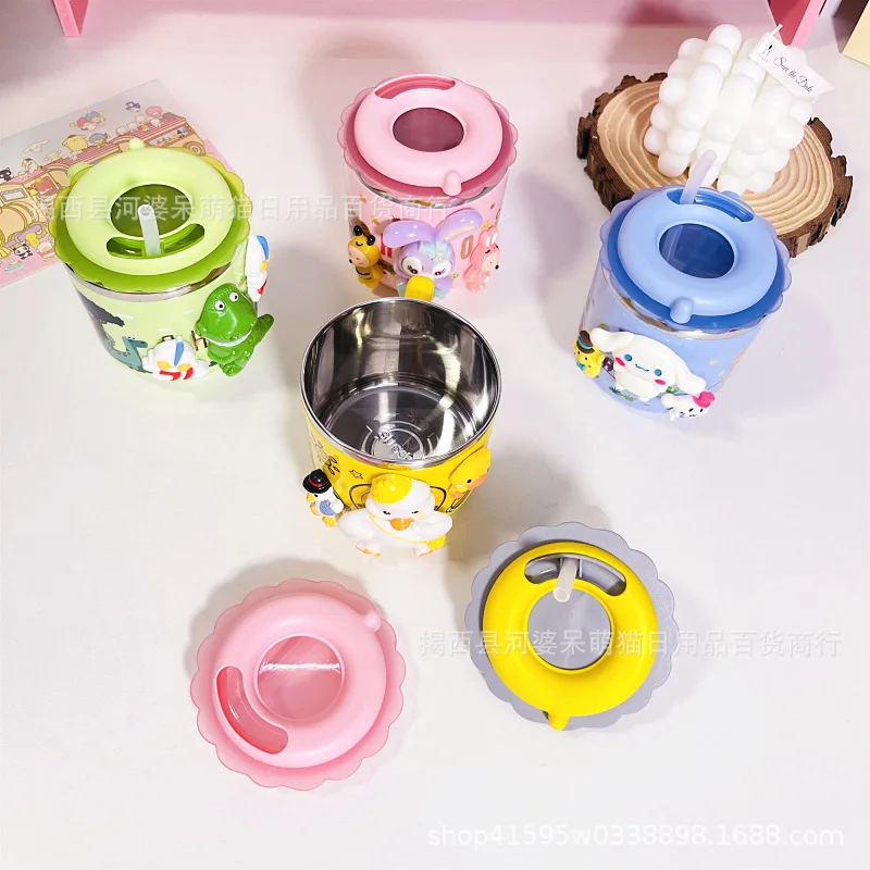 New Hello Kt Cartoon Kids Water Cups Baby Drinking Cup Handle With ...
