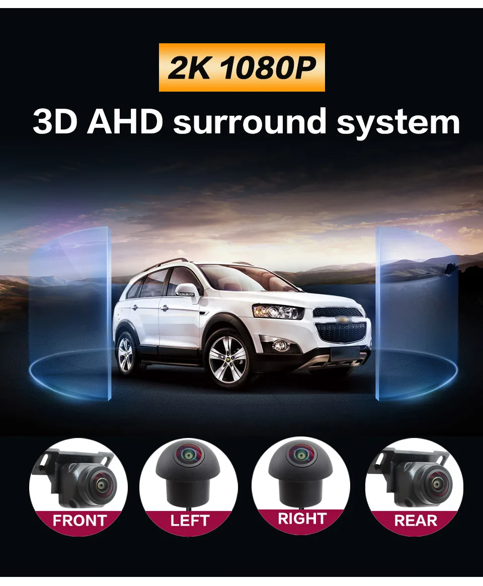 360 Car Camera Surround View 1080P for Android Auto Radio
