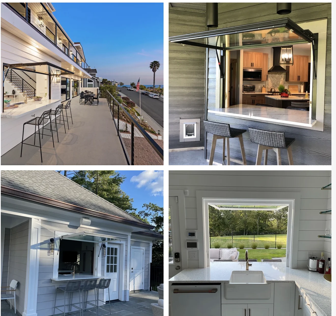 Modern Commercial Kitchen Window Door Black Aluminium Alloy Frame Bi ...