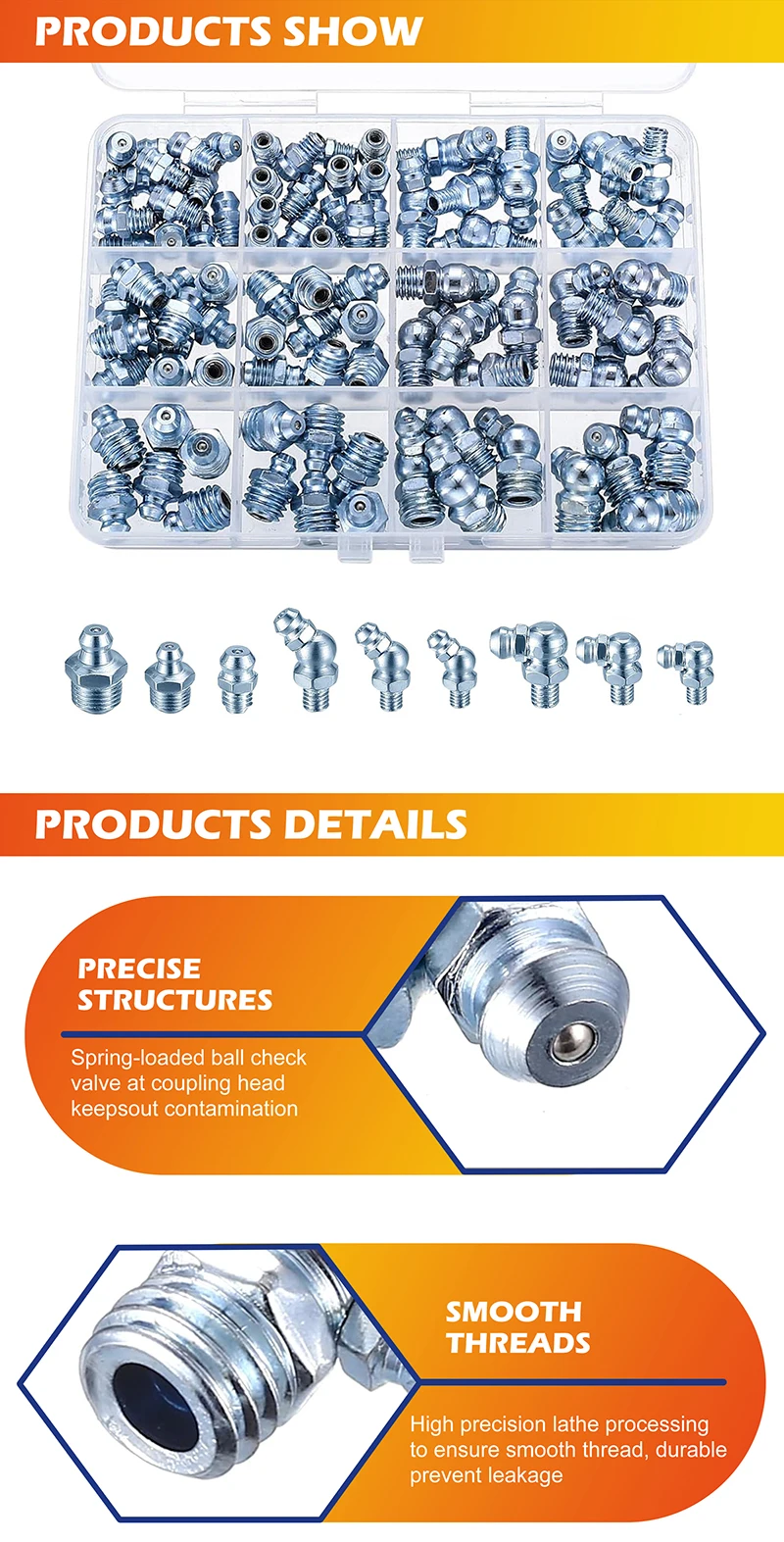 Hot Sale Hydraulic Grease Nipple Fittings Iron Nozzles for Grease Guns ...