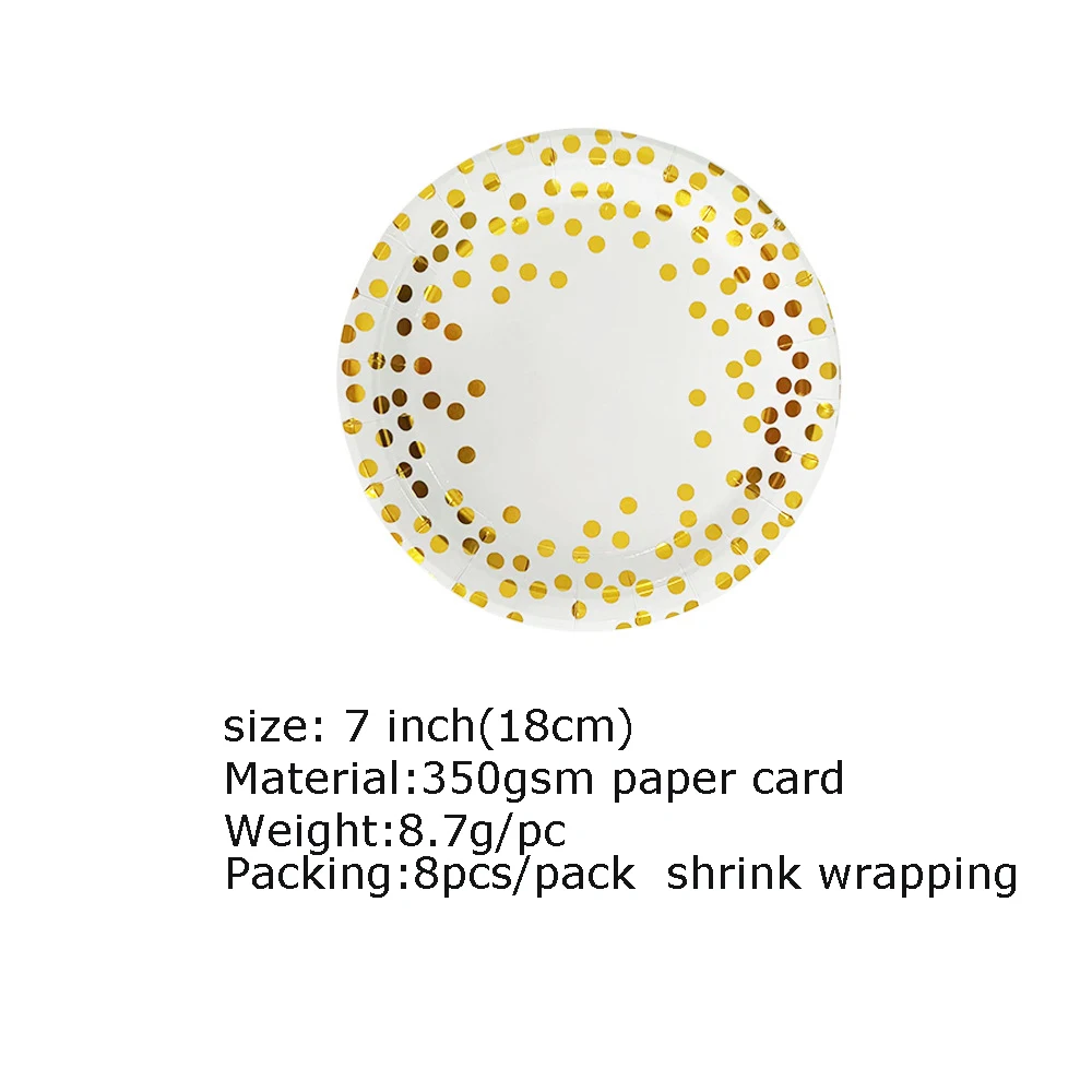 Disposable 350gsm Heavy Duty Gold Foil Paper Plates Cups Napkins For ...