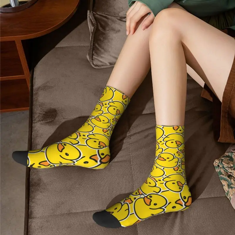 Customized Cute Yellow Classic Rubber Duck Socks Women Men Warm 3D ...